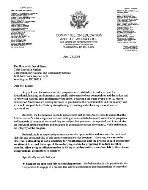 Letter - Voices for National Service