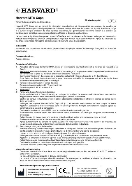 Harvard MTA Caps - Harvard Dental International GmbH