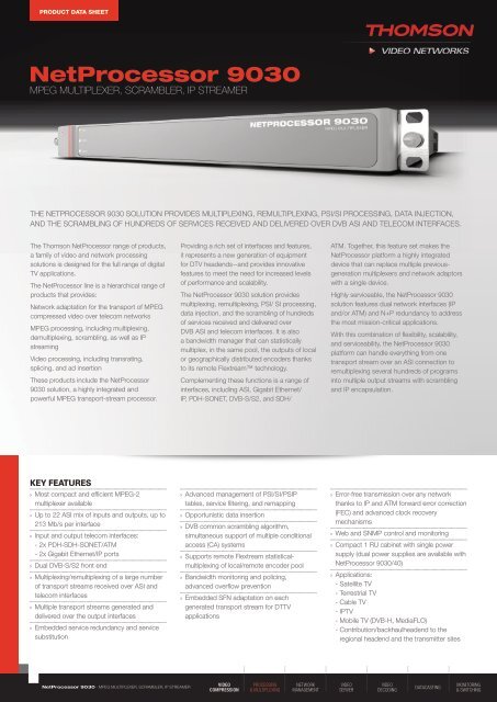 NetProcessor 9030 - Thomson Video Networks