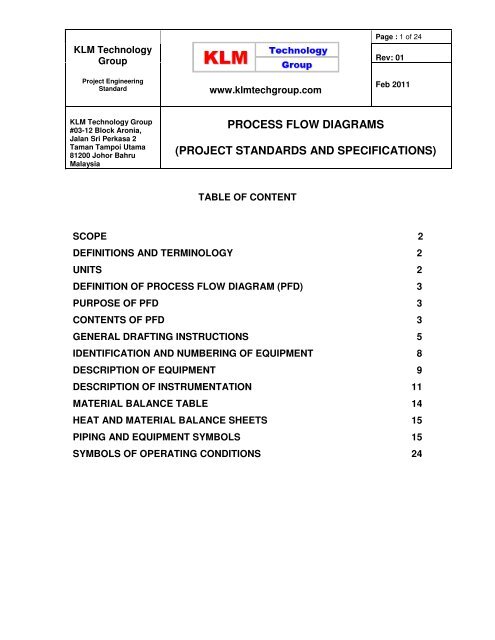 process flow diagrams - KLM Technology Group