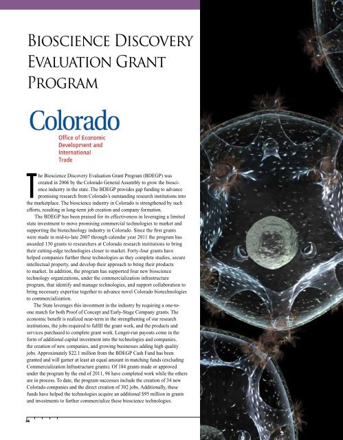 Bioscience Discovery Evaluation Grant Program - Colorado ...