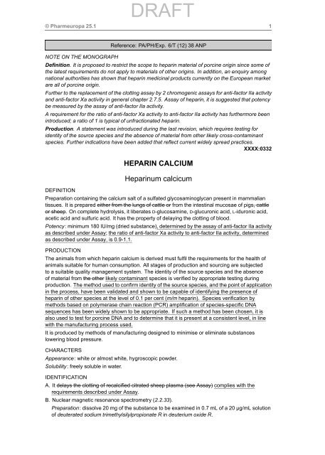 HEPARIN CALCIUM Heparinum calcicum - NIHS