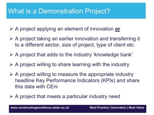 What is a Demonstration Project?