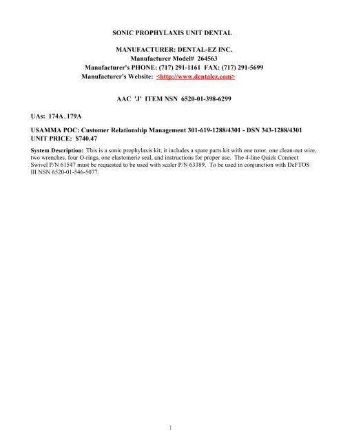 SONIC PROPHYLAXIS UNIT DENTAL MANUFACTURER: DENTAL ...