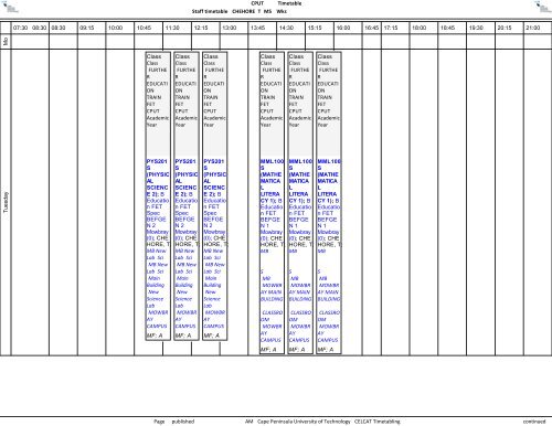 Open PDF Timetable - CPUT Timetable - Cape Peninsula University ...