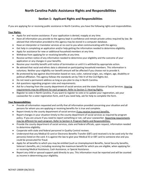 ncfast-20009 - NC DHHS Online Publications - Home
