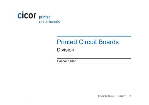 Printed Circuit Boards - Cicor Technologies