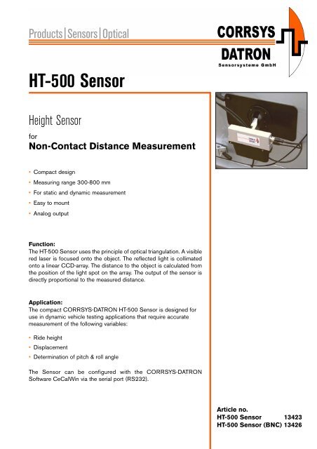 HT-500 Sensor - Corrsys-Datron