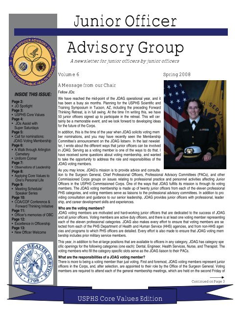 the office. - U.S. Public Health Service Commissioned Corps