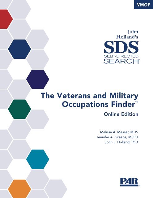 The Veterans and Military Occupations Finderâ ¢ - Self Directed Search