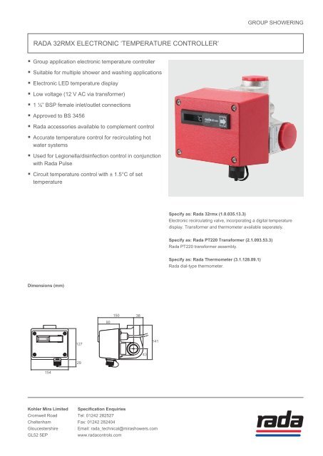 Rada group showering products