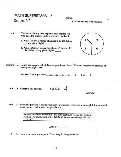 MATH SUPERSTARS- 5 Saturn, VI