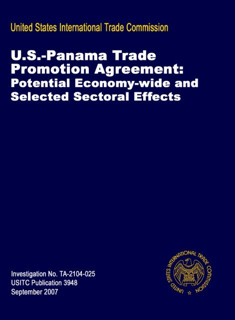 U.S.-Panama Trade Promotion Agreement: Potential ... - USITC