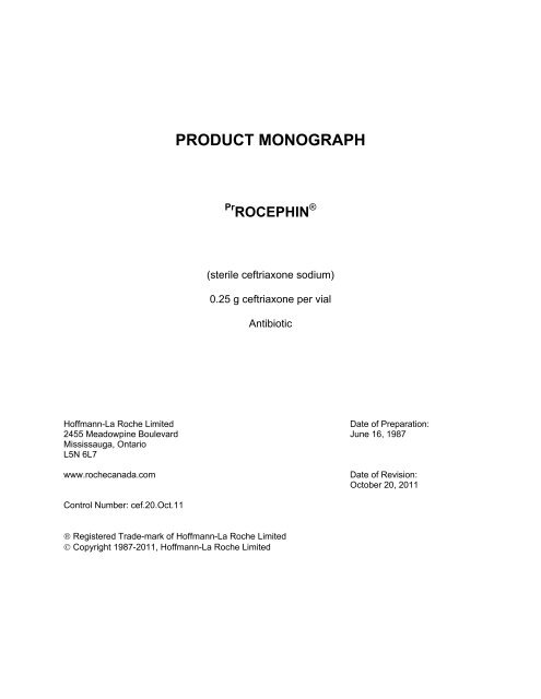 PRODUCT MONOGRAPH