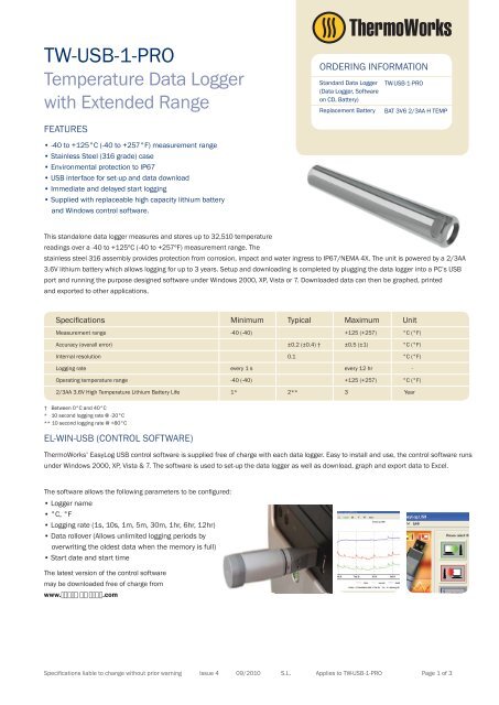 TW-USB-1-PRO - ThermoWorks.com