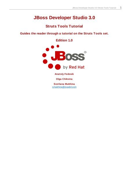 JBoss Developer Studio 3.0 Struts Tools Tutorial