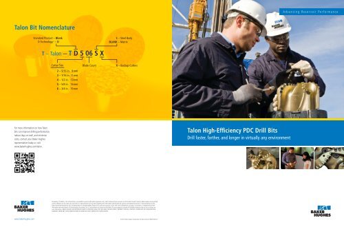 Talon High-Efficiency PDC Drill Bits - Baker Hughes