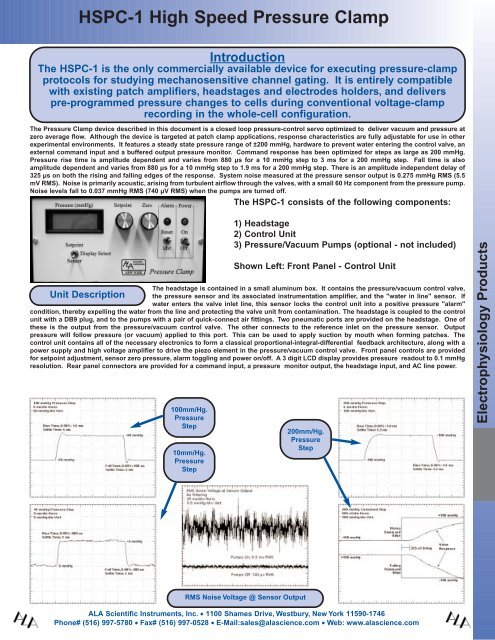 HSPC-1 High Speed Pressure Clamp - ALA Scientific Instruments