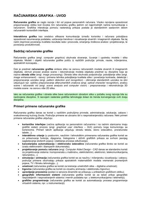 Racunarska grafika - Uvod.pdf - Tutoriali.org