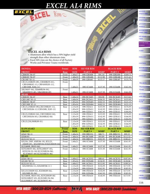 EXCEL AL4 RIMS - MTA
