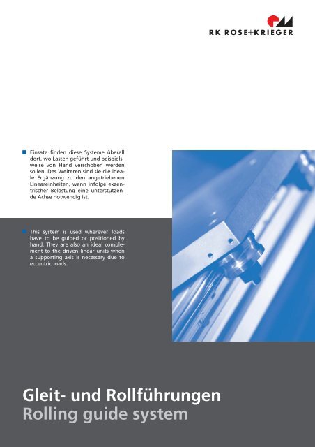 Gleit- und RollfÃƒÂ¼hrungen Rolling guide system
