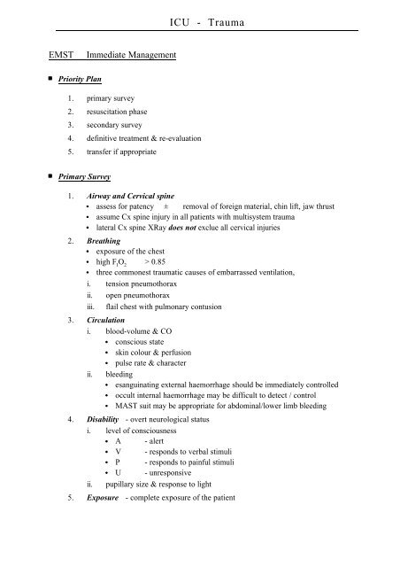 ICU - Trauma - RAH - Intensive Care Unit