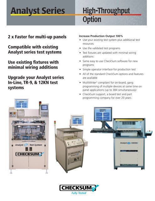High-Throughput Option for In Circuit Test - CheckSum