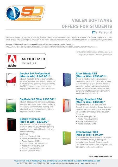 viglen software offers for students
