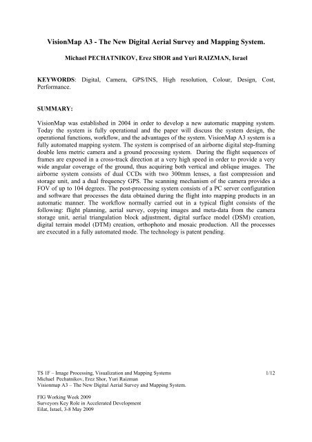 VisionMap A3 - The New Digital Aerial Survey and Mapping System.