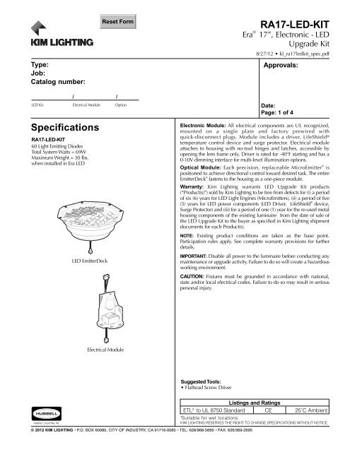 RA17-LED-KIT - Kim Lighting