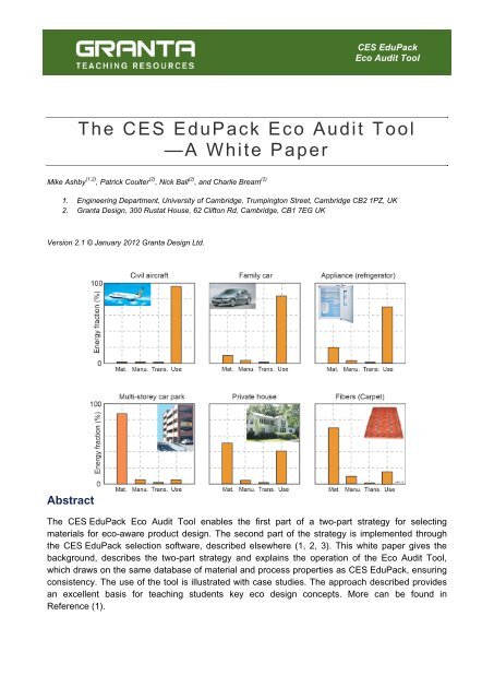 Eco Audit White Paper. - Granta Design