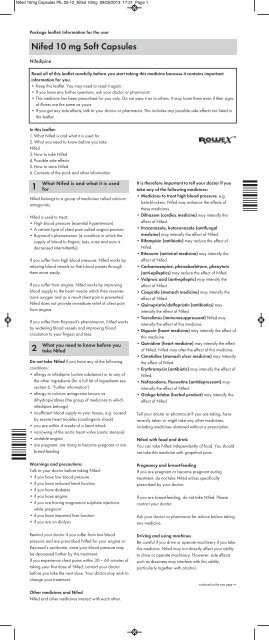 Download Nifed 10mg Capsules PIL here - Rowex Ltd