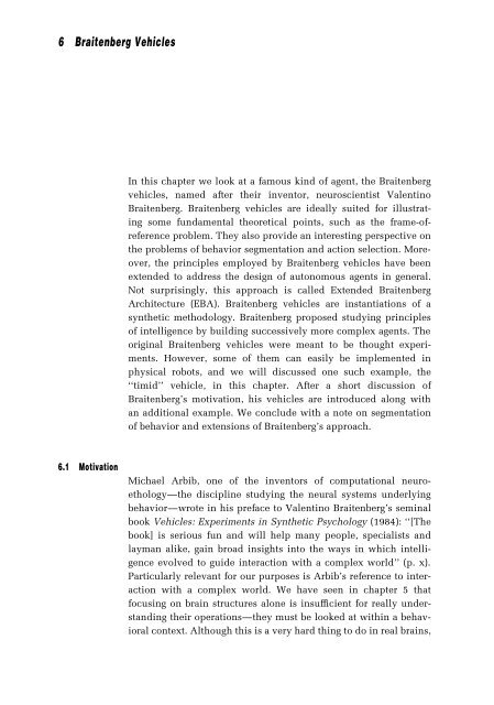 Understanding Intelligence: Chap6 - Braitenberg Vehicles