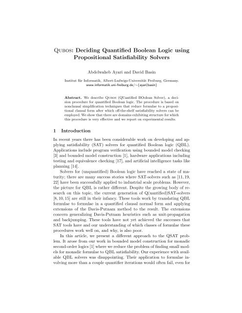 Qubos Deciding Quantified Boolean Logic Using Propositional