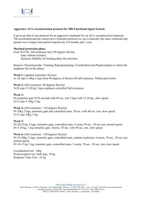 Aggressive ACL-reconstruction protocol for MR ... - CDM Sport