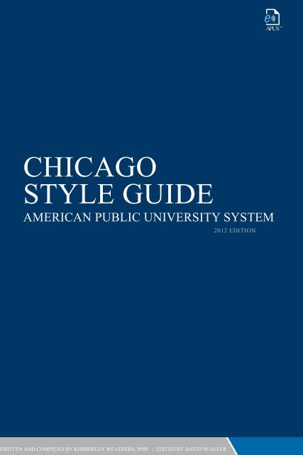 CHICAGO STYLE GUIDE American Public University System chicago-style-guide-american-public-university-system