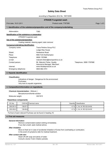 Safety Data Sheet - Travis Perkins