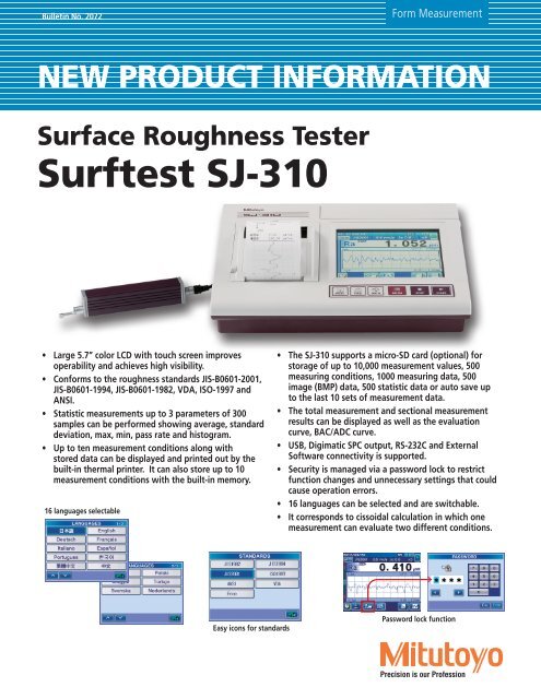 Surftest SJ-310 - Mitutoyo