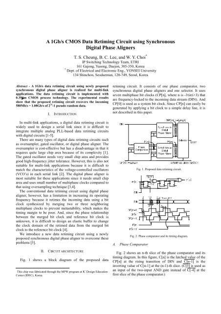 A 1Gb/s CMOS Data Retiming Circuit using Synchronous Digital ...