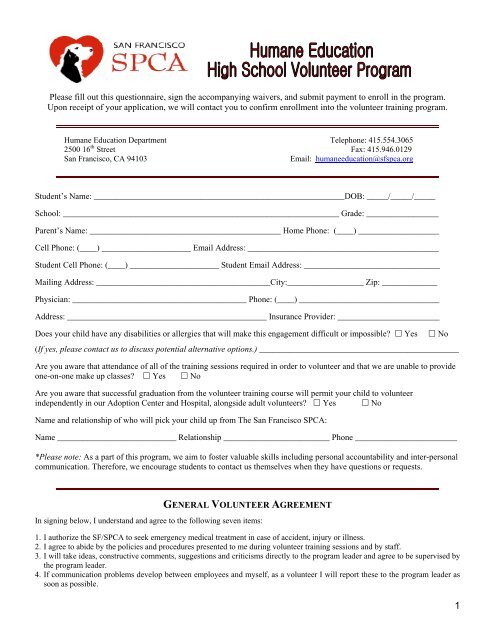 Please fill out this questionnaire, sign the accompanying waivers ...