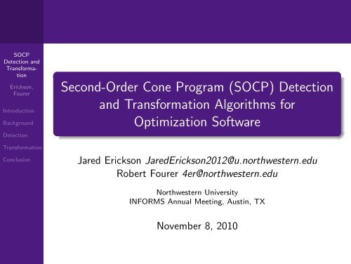 Second Order Cone Program Socp Detection And Ampl
