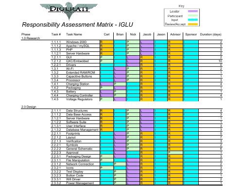 Responsibility Assessment Matrix - IGLU