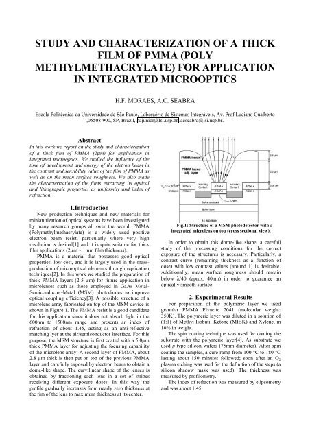 FABRICATION AND CHARACTERIZATION OF ... - LSI - USP
