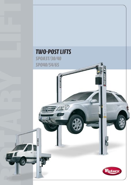 Download brochure for Rotary SPOA3T two post lift.