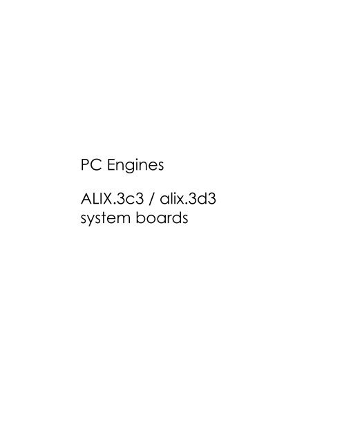 PC Engines ALIX.3c3 / alix.3d3 system boards