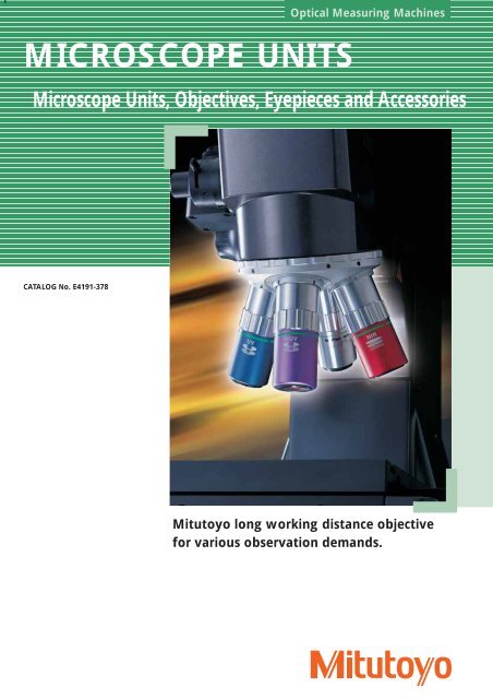 MICROSCOPE UNITS - Mitutoyo America Corporation