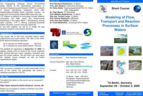 Modeling of Flow, Transport and Reaction Processes in Surface ...