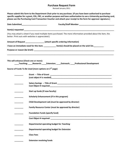 Purchase Request Form