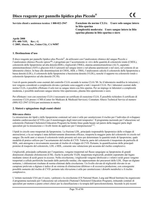 PiccoloÂ® Lipid Panel Plus Reagent Disc - Abaxis