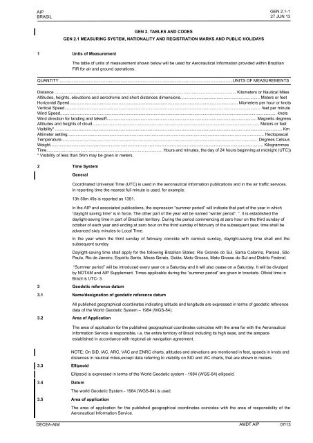 AMDT AIP DECEA-AIM AIP BRASIL GEN 2. TABLES AND ... - AIS
